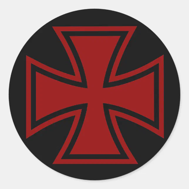 Iron Cross red black Classic Round Sticker | Zazzle