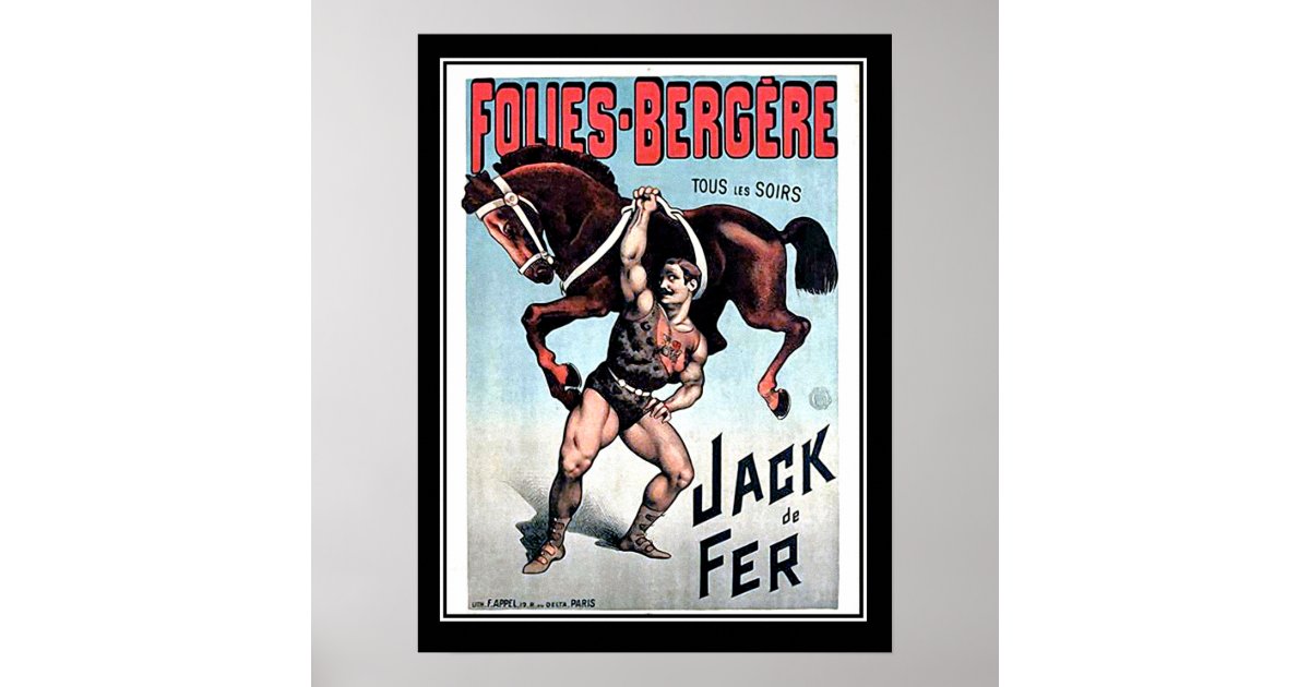 Iron Jack Strong Man Vintage Circus Poster | Zazzle