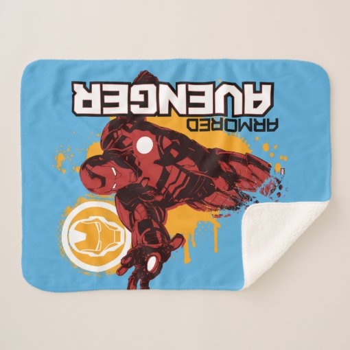 Iron Man Armored Avenger Graphic Sherpa Blanket | Zazzle