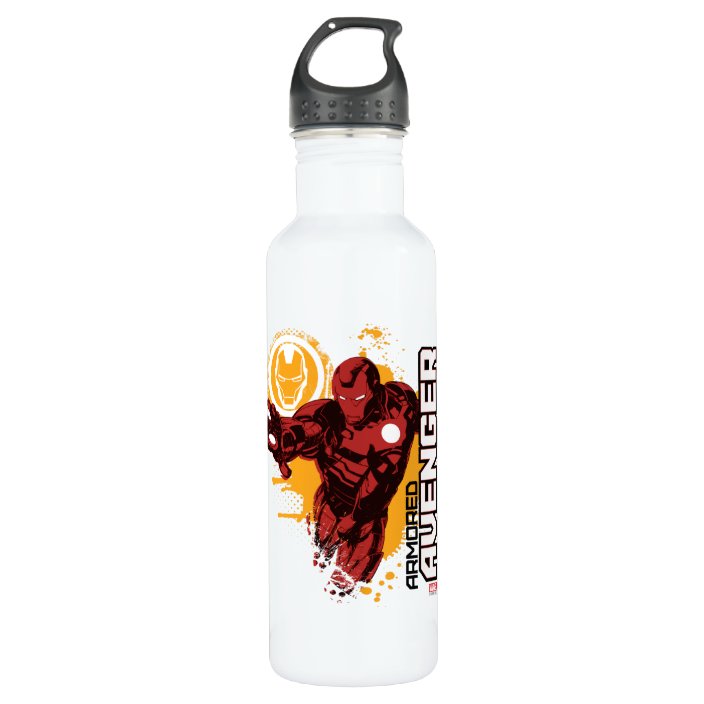 Iron Man Armored Avenger Graphic Water Bottle | Zazzle.com