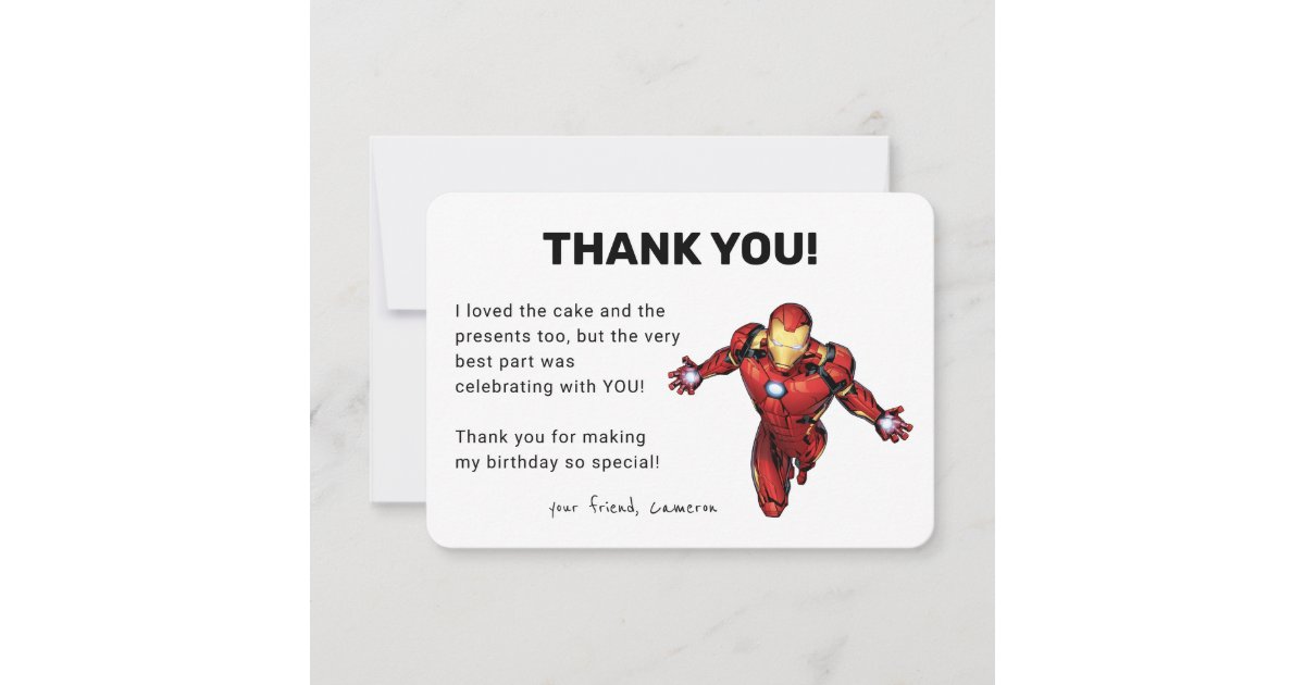 Iron Man Birthday Thank You Invitation | Zazzle