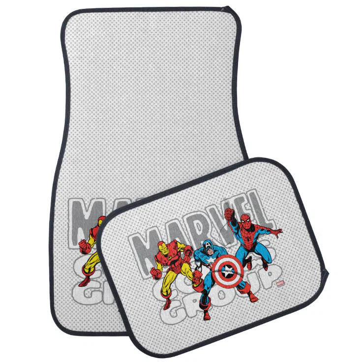 Iron Man, Captain America, Spider-Man Comics Group Car Floor Mat | Zazzle