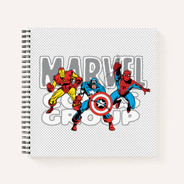 Iron Man, Captain America, Spider-Man Comics Group Notebook | Zazzle
