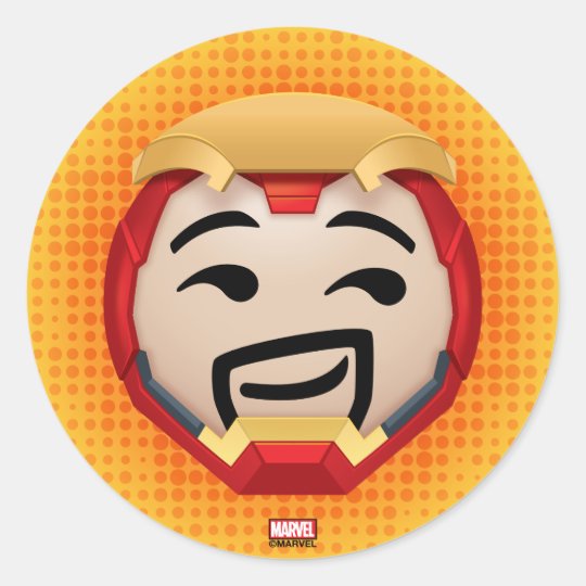Iron Man Emoji Classic Round Sticker | Zazzle.com