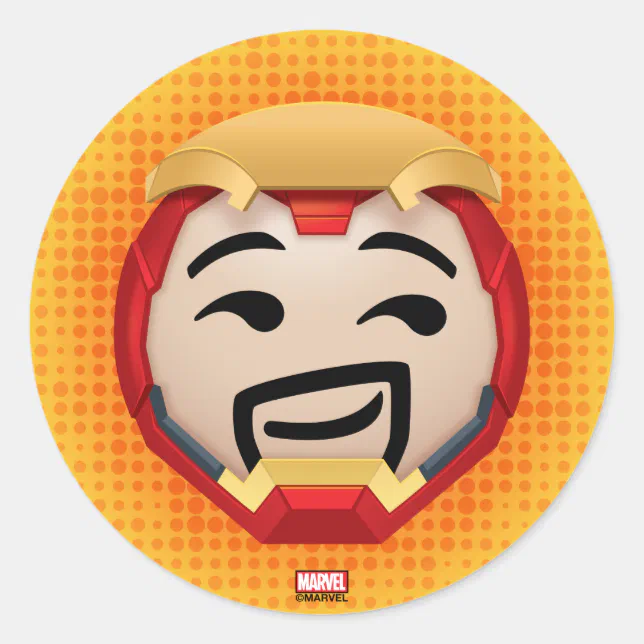 Iron Man Emoji Classic Round Sticker | Zazzle