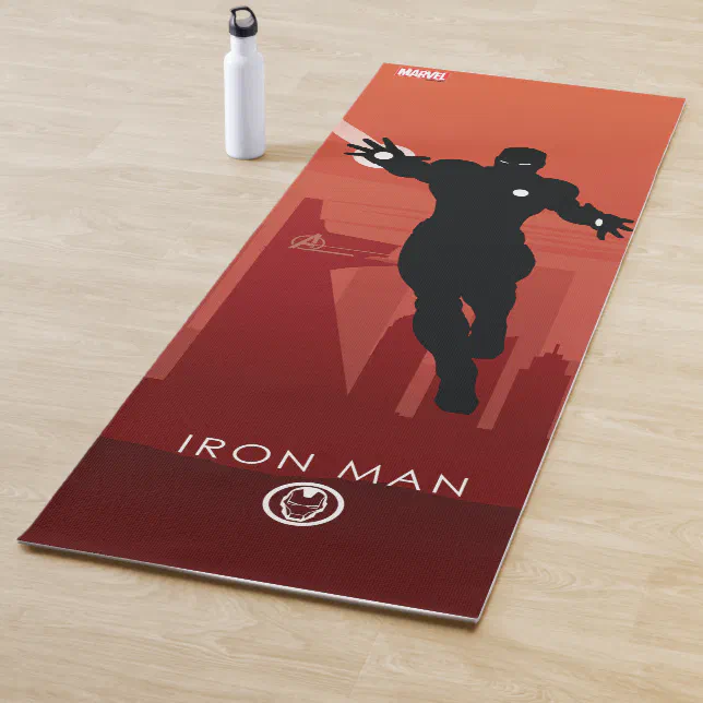 Iron Man Heroic Silhouette Yoga Mat | Zazzle