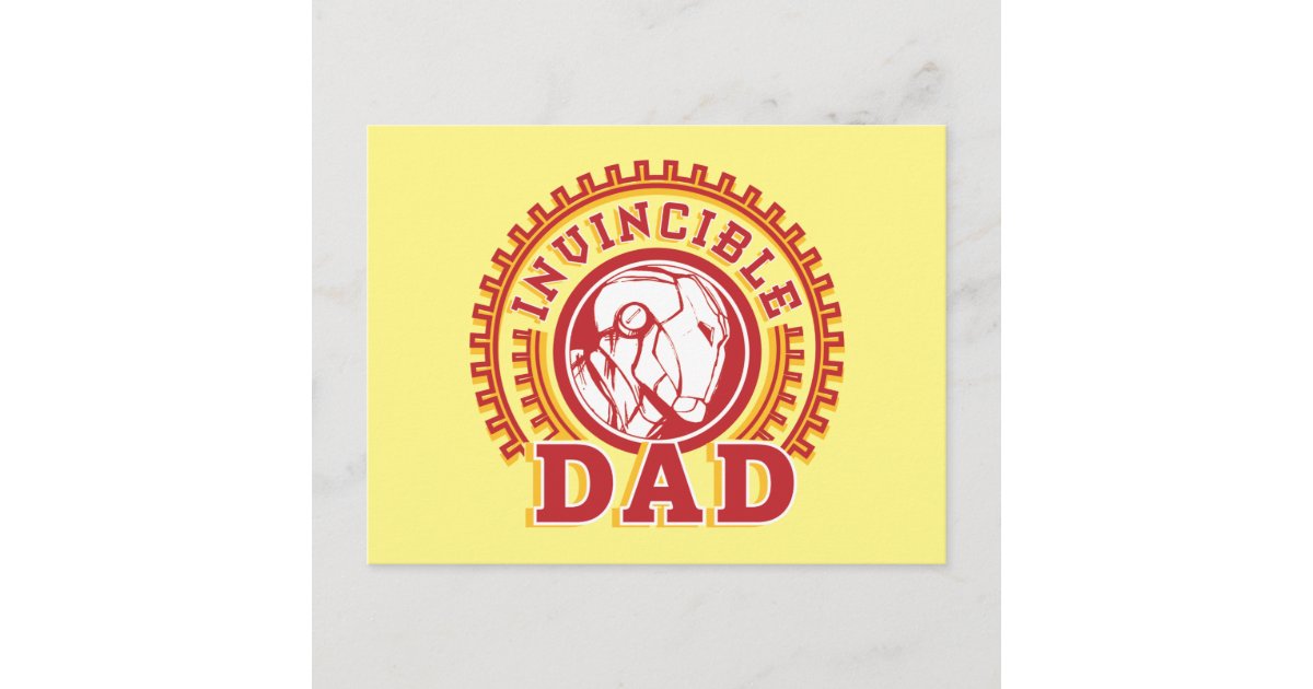 Iron Man | Invincible Dad Logo Postcard | Zazzle