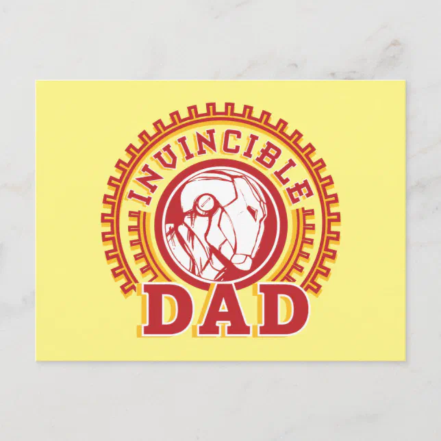 Iron Man | Invincible Dad Logo Postcard | Zazzle