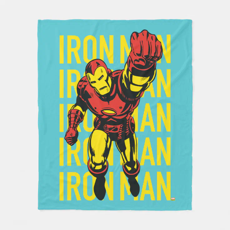Iron Man Pose With Repeated Name Fleece Blanket | Zazzle