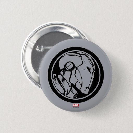 Iron Man Profile Logo Pinback Button | Zazzle