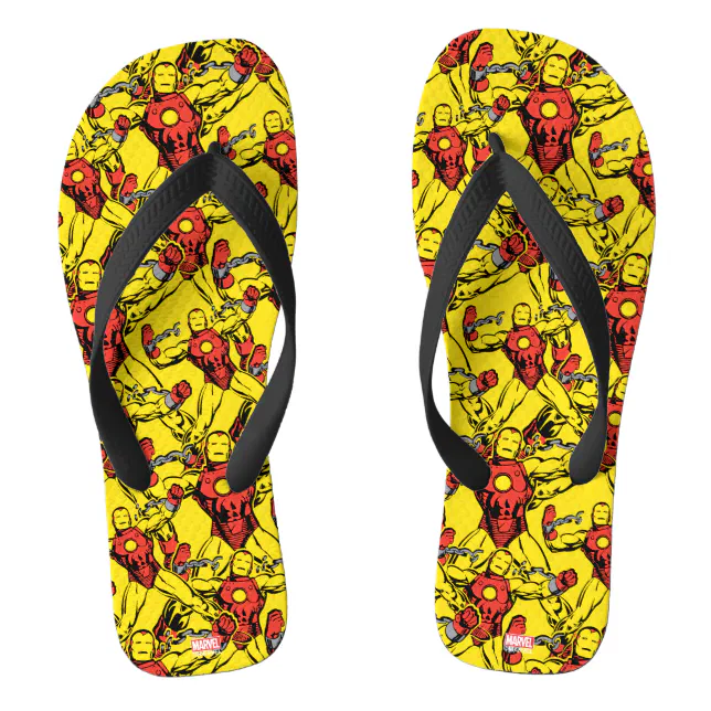 Iron Man Retro Breaking Chains Flip Flops | Zazzle