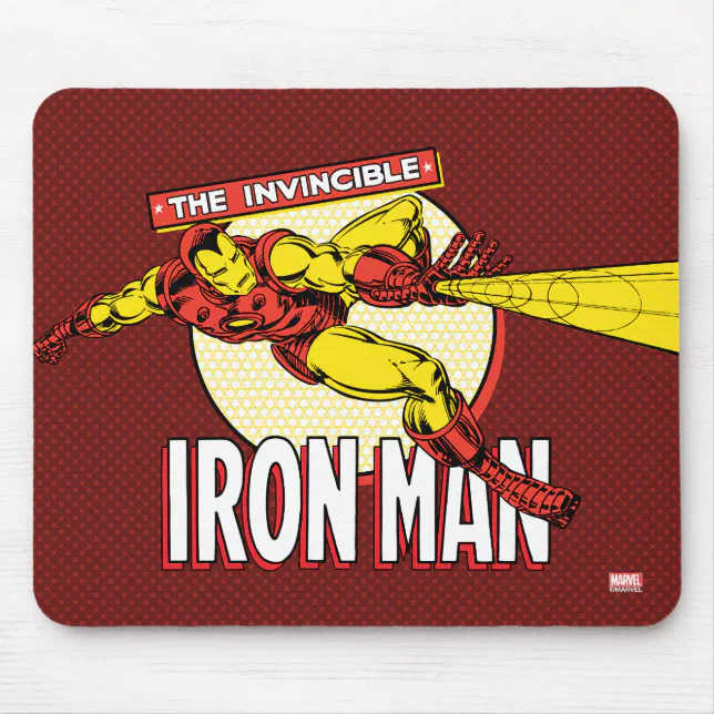 Iron Man Retro Character Graphic Mouse Pad | Zazzle