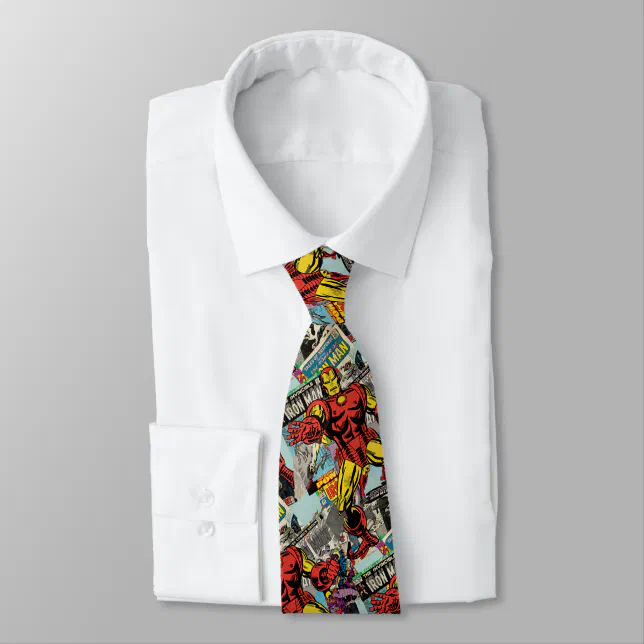 Iron Man Retro Comic Collage Neck Tie | Zazzle