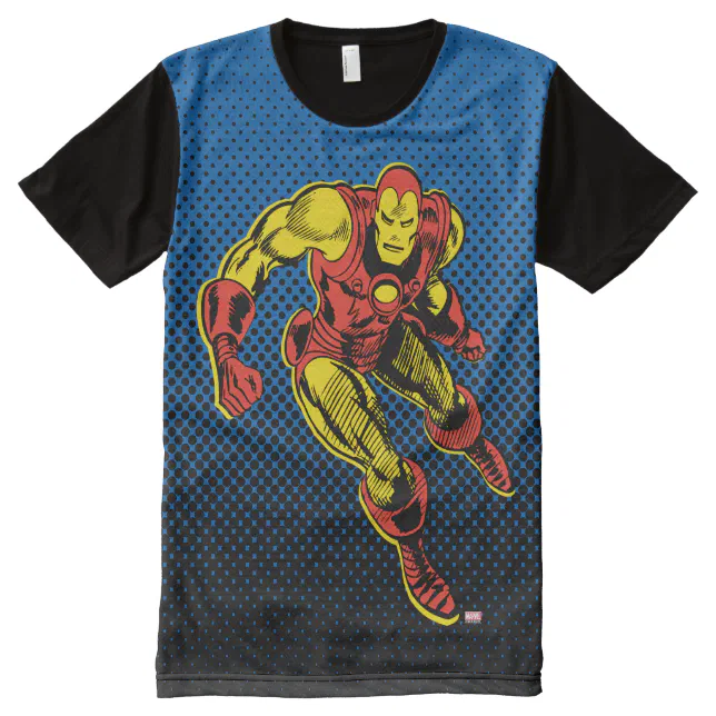 Iron Man Retro Flying All-Over-Print T-Shirt | Zazzle