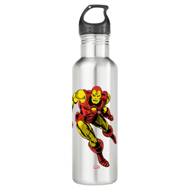Iron Man Retro Flying Water Bottle | Zazzle