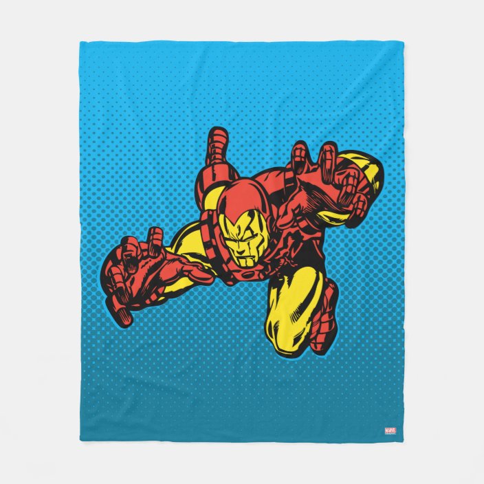 Iron Man Retro Grab Fleece Blanket | Zazzle.com