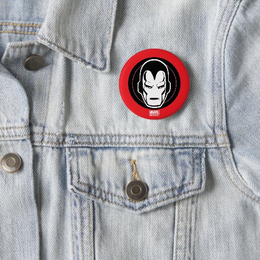 Iron Man Retro Icon Pinback Button | Zazzle