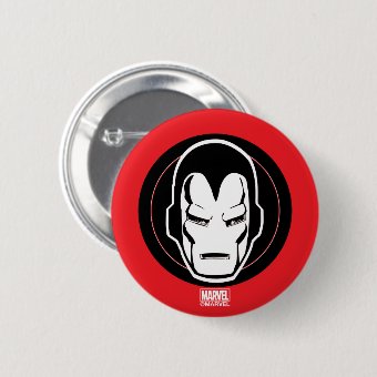 Iron Man Retro Icon Pinback Button | Zazzle