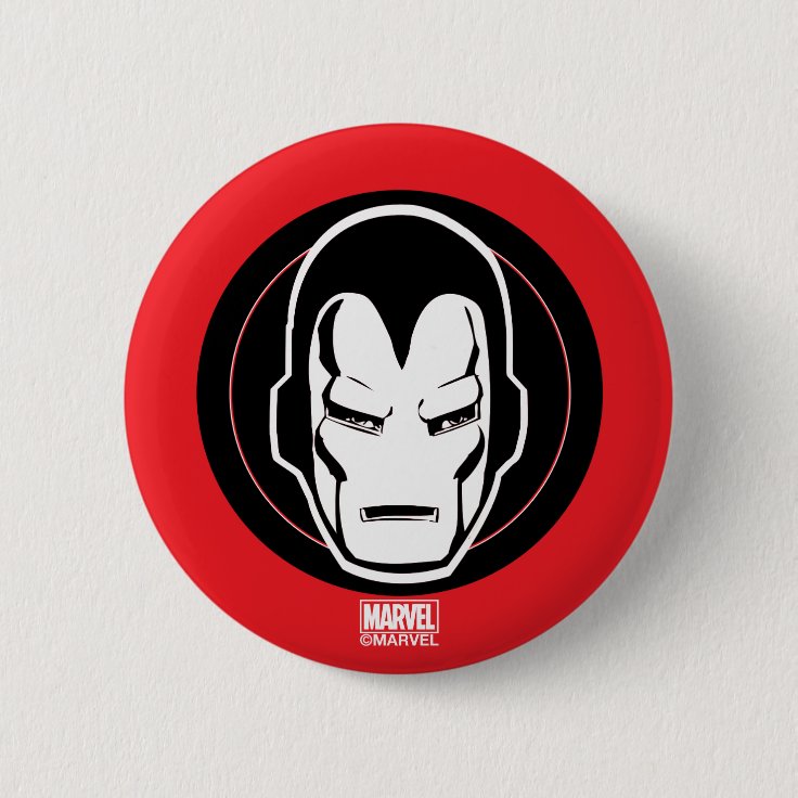 Iron Man Retro Icon Pinback Button | Zazzle