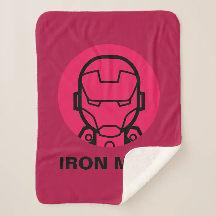 Iron Man Stylized Line Art Icon Sherpa Blanket | Zazzle