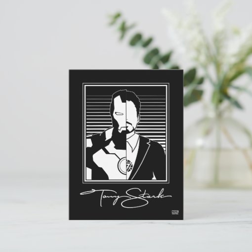 Iron Man Tony Stark Signature Icon Postcard | Zazzle