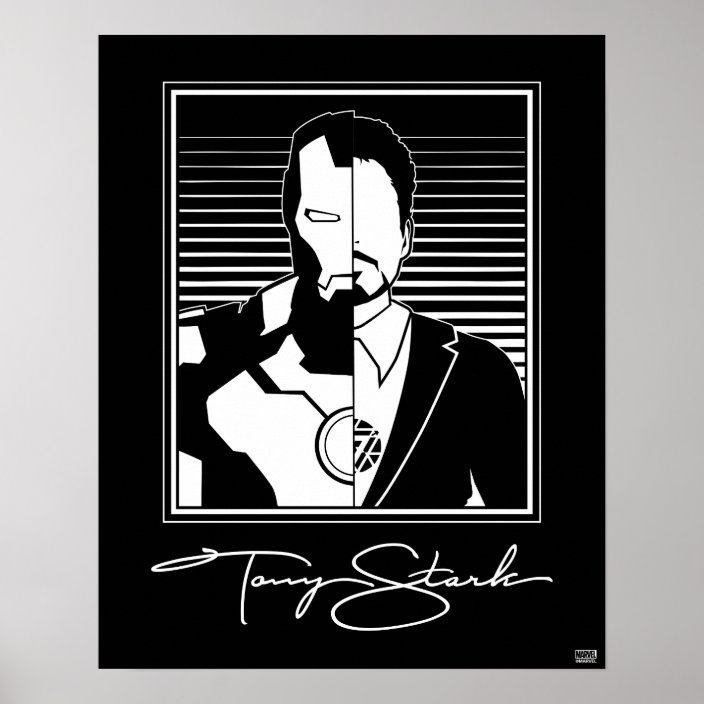 Iron Man Tony Stark Signature Icon Poster | Zazzle.com