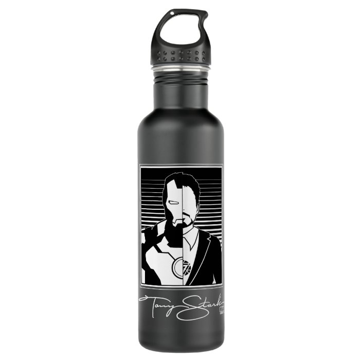 Iron Man Tony Stark Signature Icon Stainless Steel Water Bottle ...