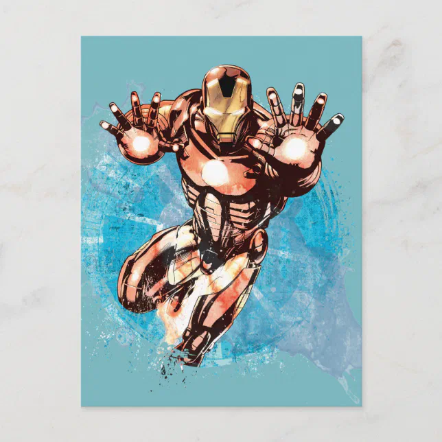Iron Man Watercolor Character Art Postcard | Zazzle