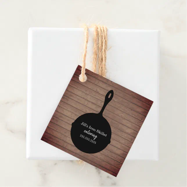 Iron Skillet Catering Food Business Favor Tags | Zazzle