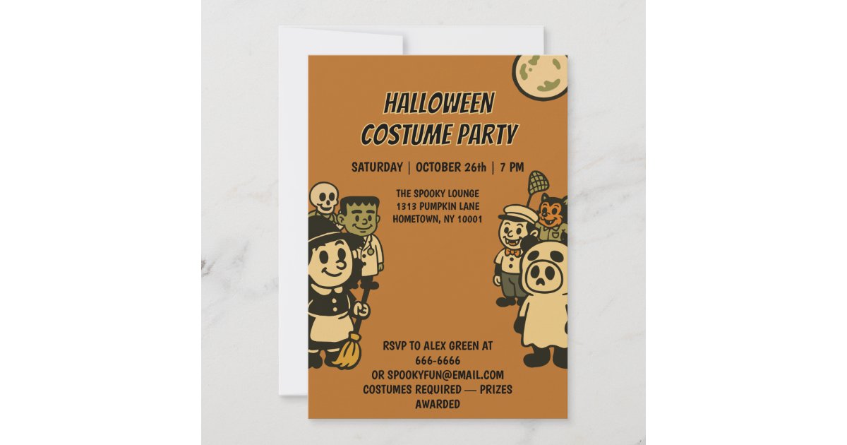 Ironic Monster Halloween Costume Party Invitation | Zazzle