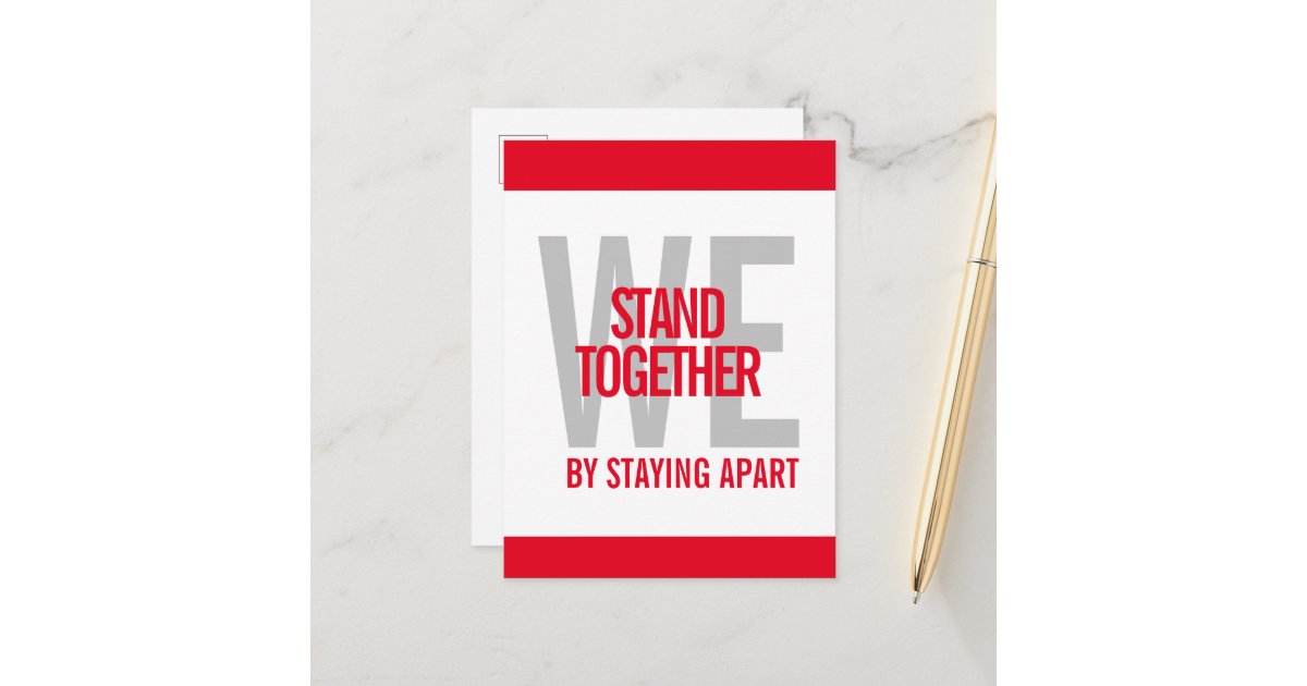 Ironic We Stand Together By Staying Apart Postcard | Zazzle