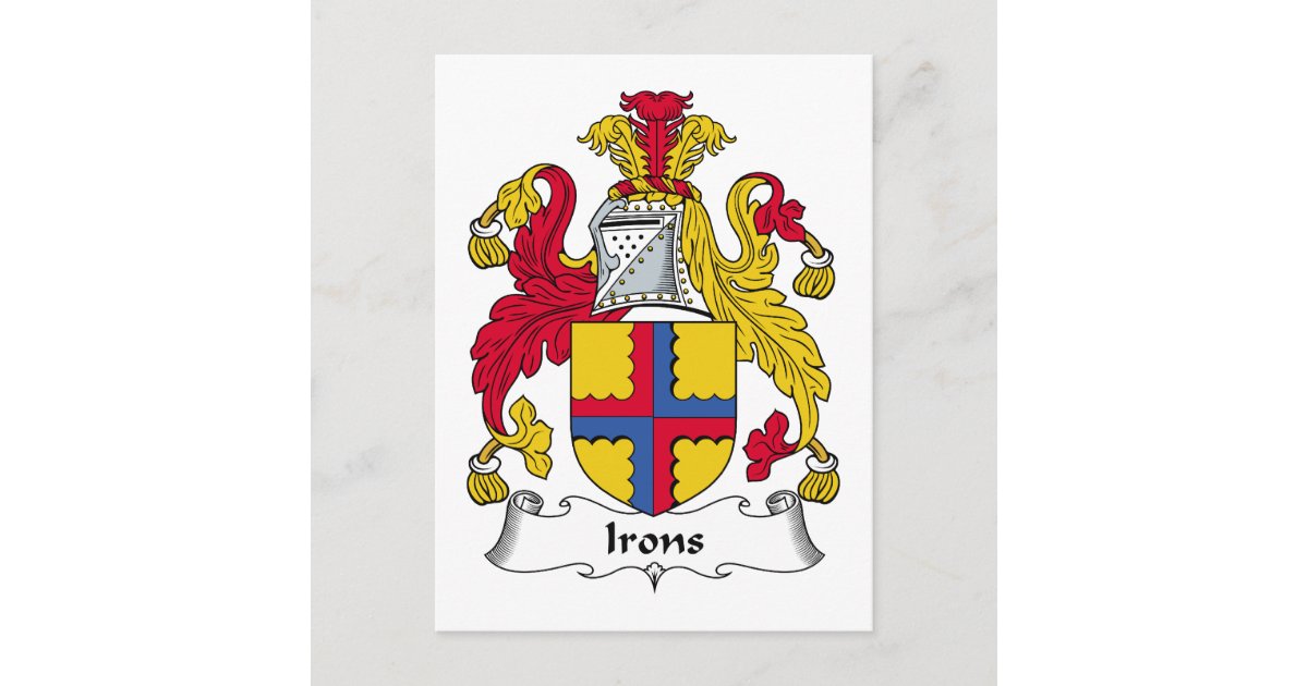 Irons Family Crest Postcard | Zazzle