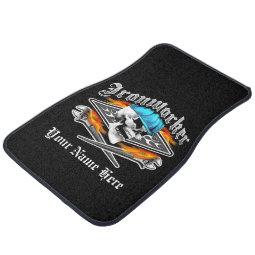 Ironworker Skull and Flaming Wrenches Car Mat | Zazzle