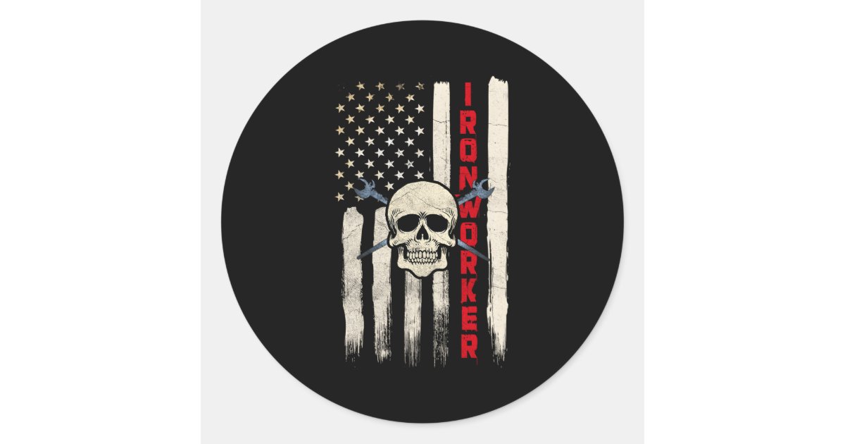 Ironworker Union On Back Of Classic Round Sticker | Zazzle