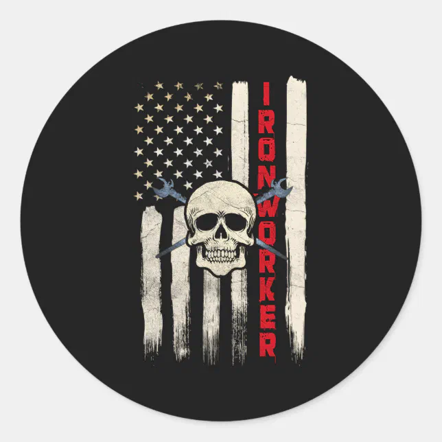 Ironworker Union On Back Of Classic Round Sticker | Zazzle