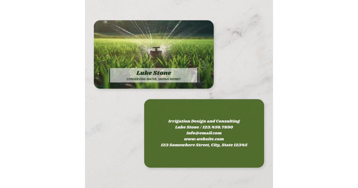 Irrigation Business Card | Zazzle