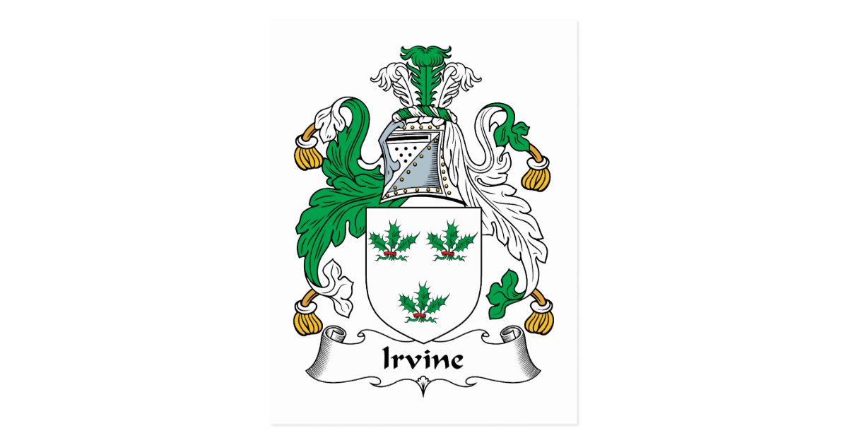 Irvine Family Crest Postcard | Zazzle.com