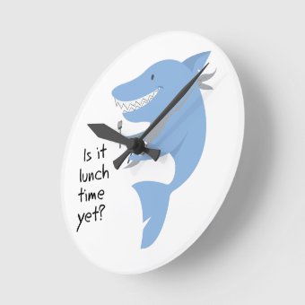 Is It Lunch Time Yet? Round Clock | Zazzle