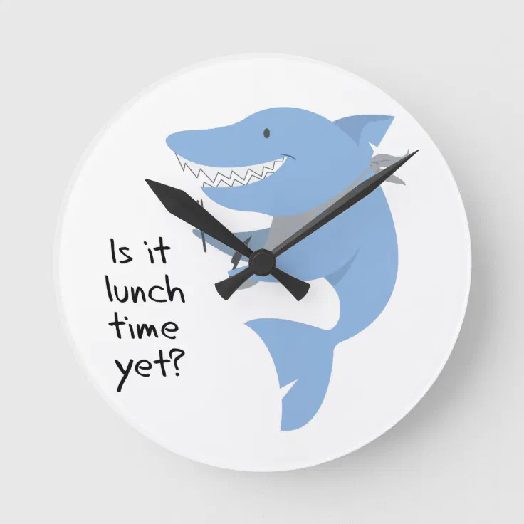 Is It Lunch Time Yet? Round Clock | Zazzle