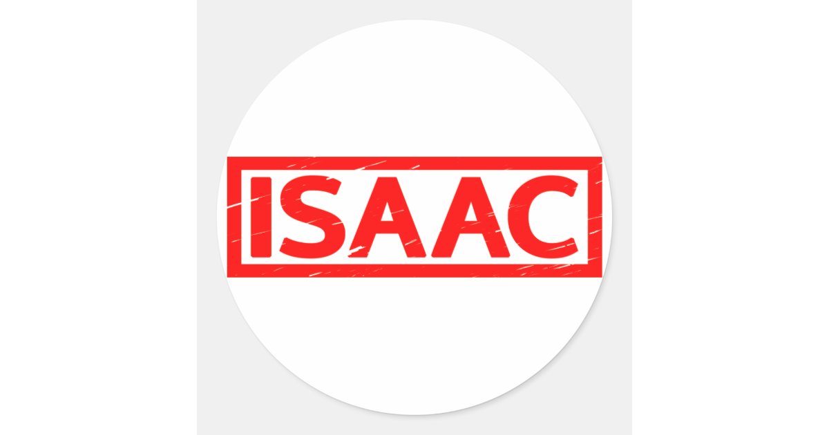 Isaac Stamp Classic Round Sticker | Zazzle