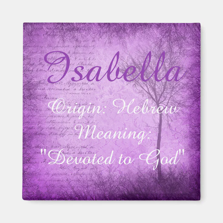 Isabella Name Meaning Magnet Purple Whimsical Tree | Zazzle