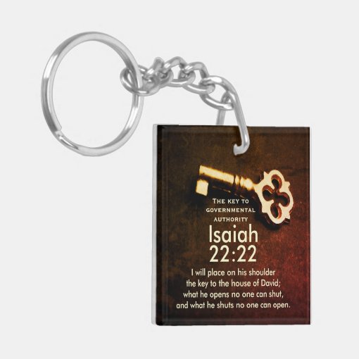 Isaiah 22:22 Key to the House of David Bible Verse Keychain | Zazzle