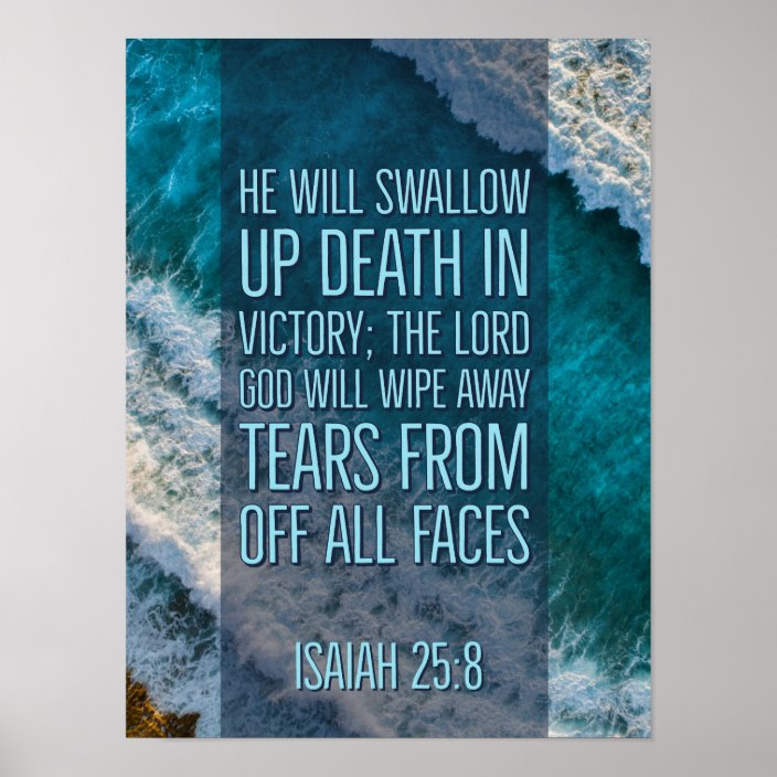 Isaiah 25:8 Bible Verse Poster | Zazzle.com