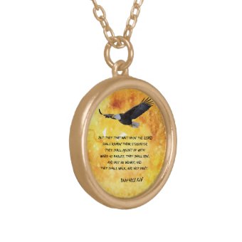 Isaiah 40:31 gold plated necklace | Zazzle