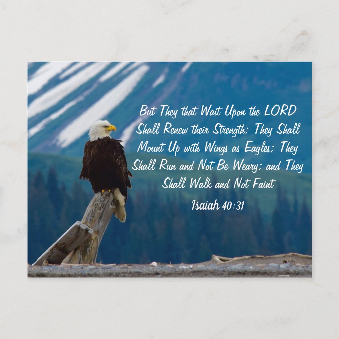 Isaiah 40:31 Mount Up on Eagle Wings Postcard | Zazzle