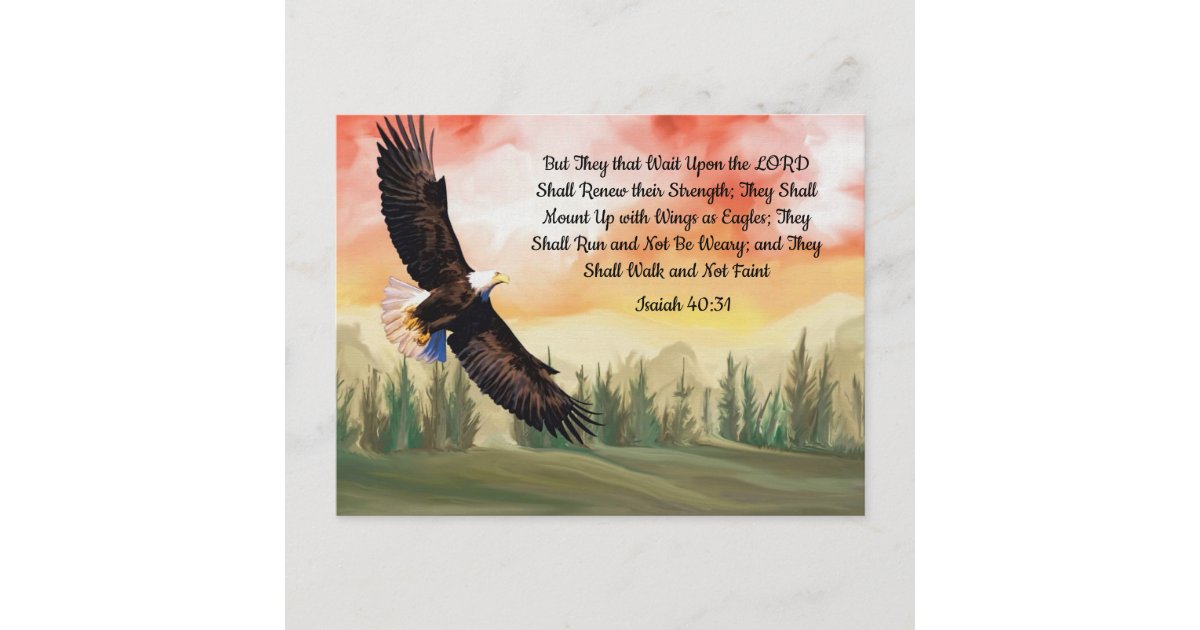 Isaiah 40:31 Mount Up on Eagle Wings Postcard | Zazzle