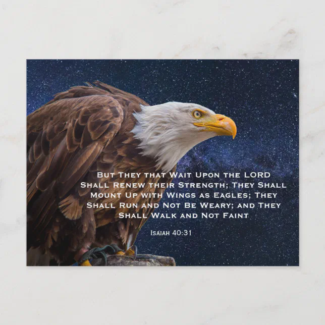Isaiah 40:31 Mount Up on Eagle Wings Postcard | Zazzle