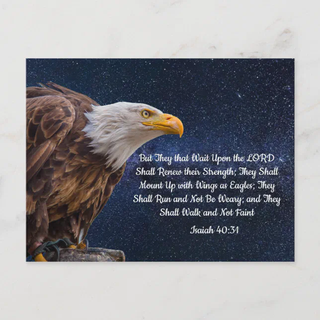 Isaiah 40:31 Mount Up on Eagle Wings Postcard | Zazzle