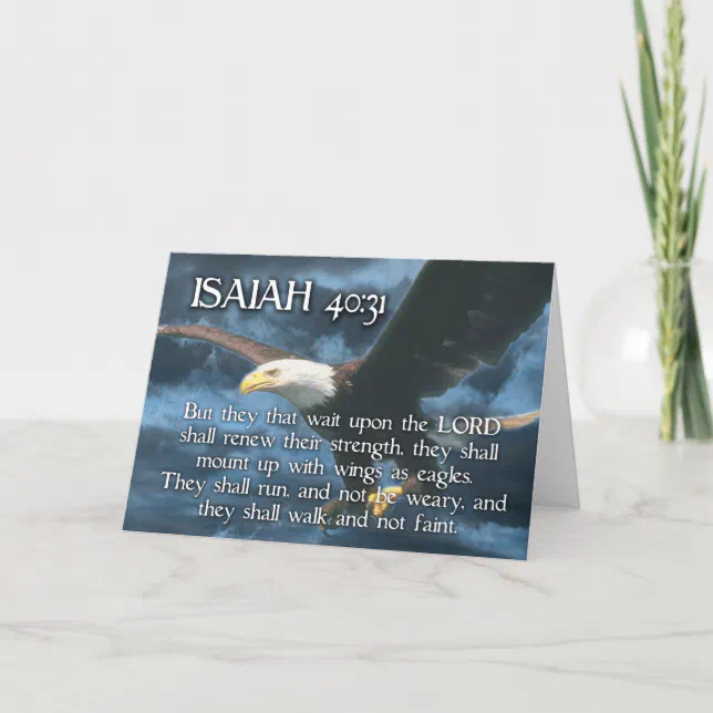 ISAIAH 40:31 Mount up with wings as EAGLES Card | Zazzle