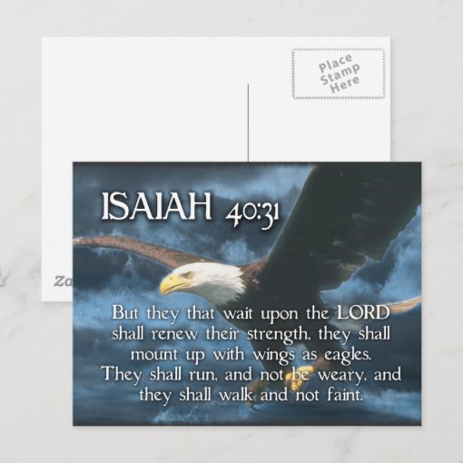 ISAIAH 40:31 Mount up with wings as EAGLES Postcard | Zazzle